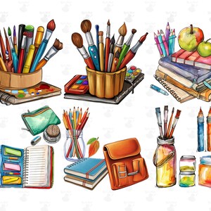 School Supplies Printable Clipart, Png Format, Transparent Background ...