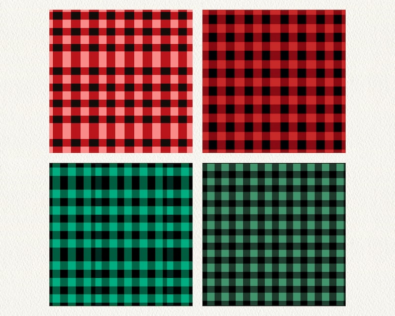 Buffalo Plaid Pattern Seamless Digital Papers Tile Patterns Printable ...