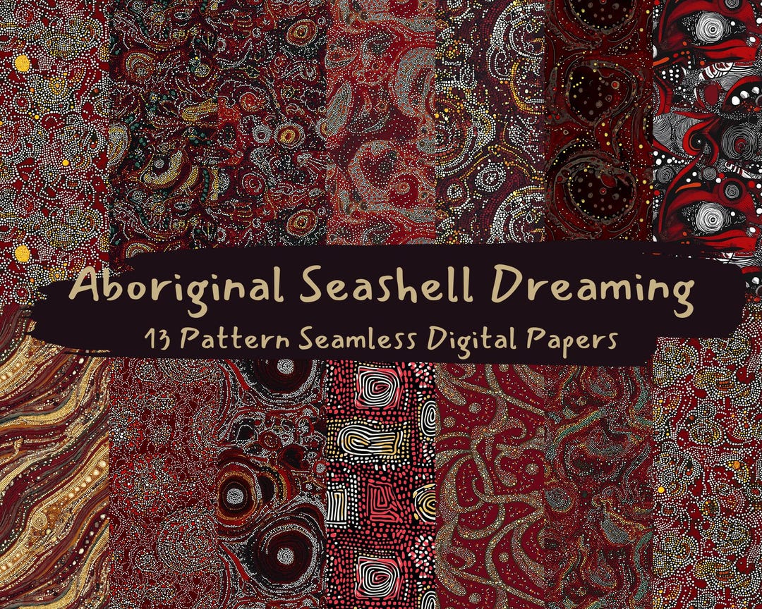 Aboriginal Seashell Dreaming Pattern Seamless Digital Papers ...