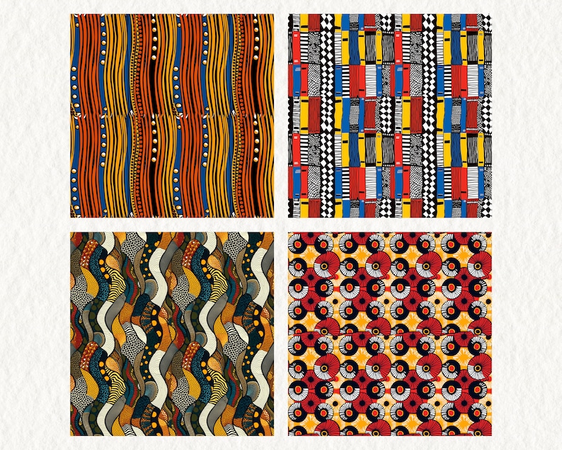 African Ankara Pattern Seamless Digital Papers - Printable Scrapbook ...