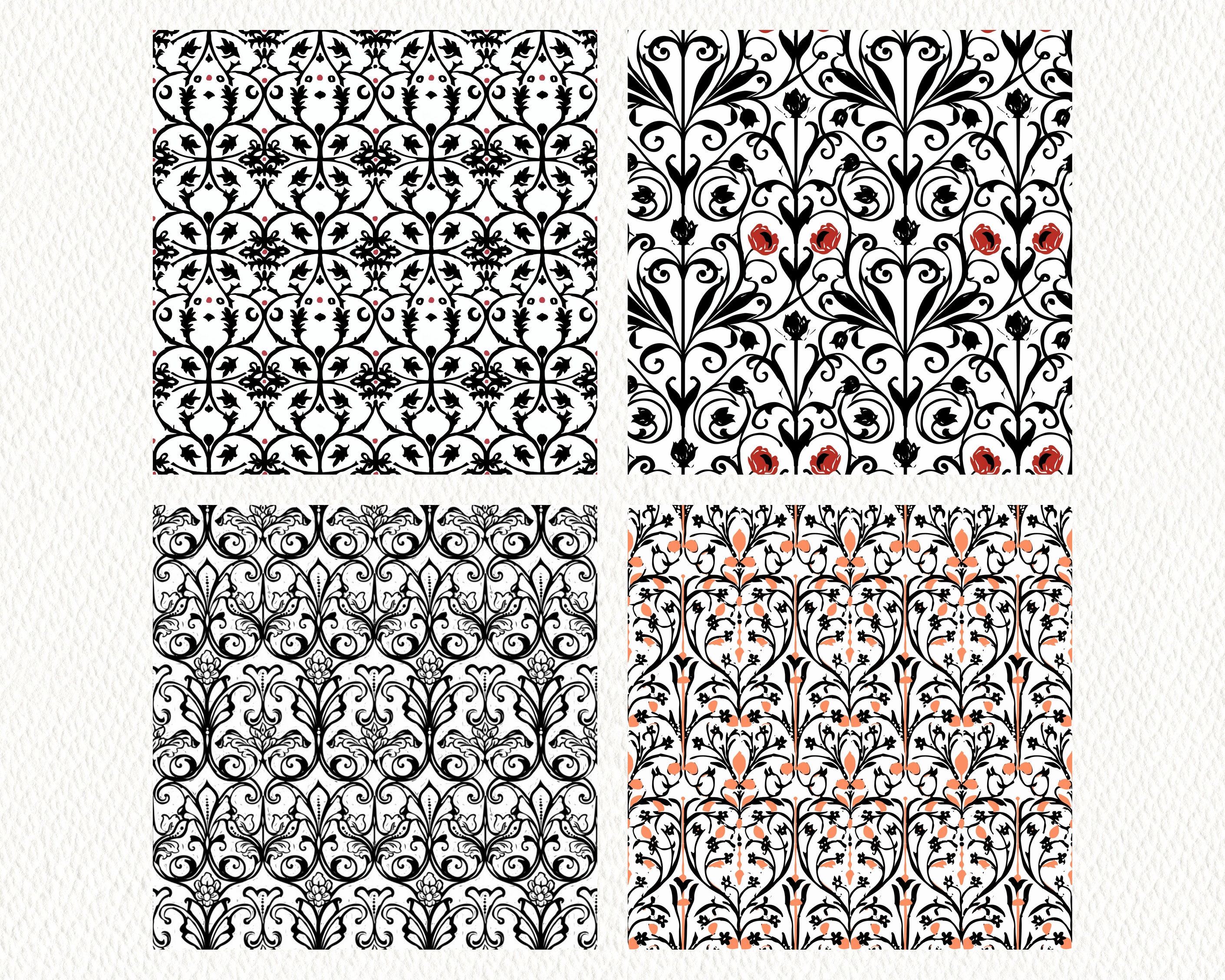 Lovely Loretta Pattern Seamless Digital Papers - Printable Scrapbook ...
