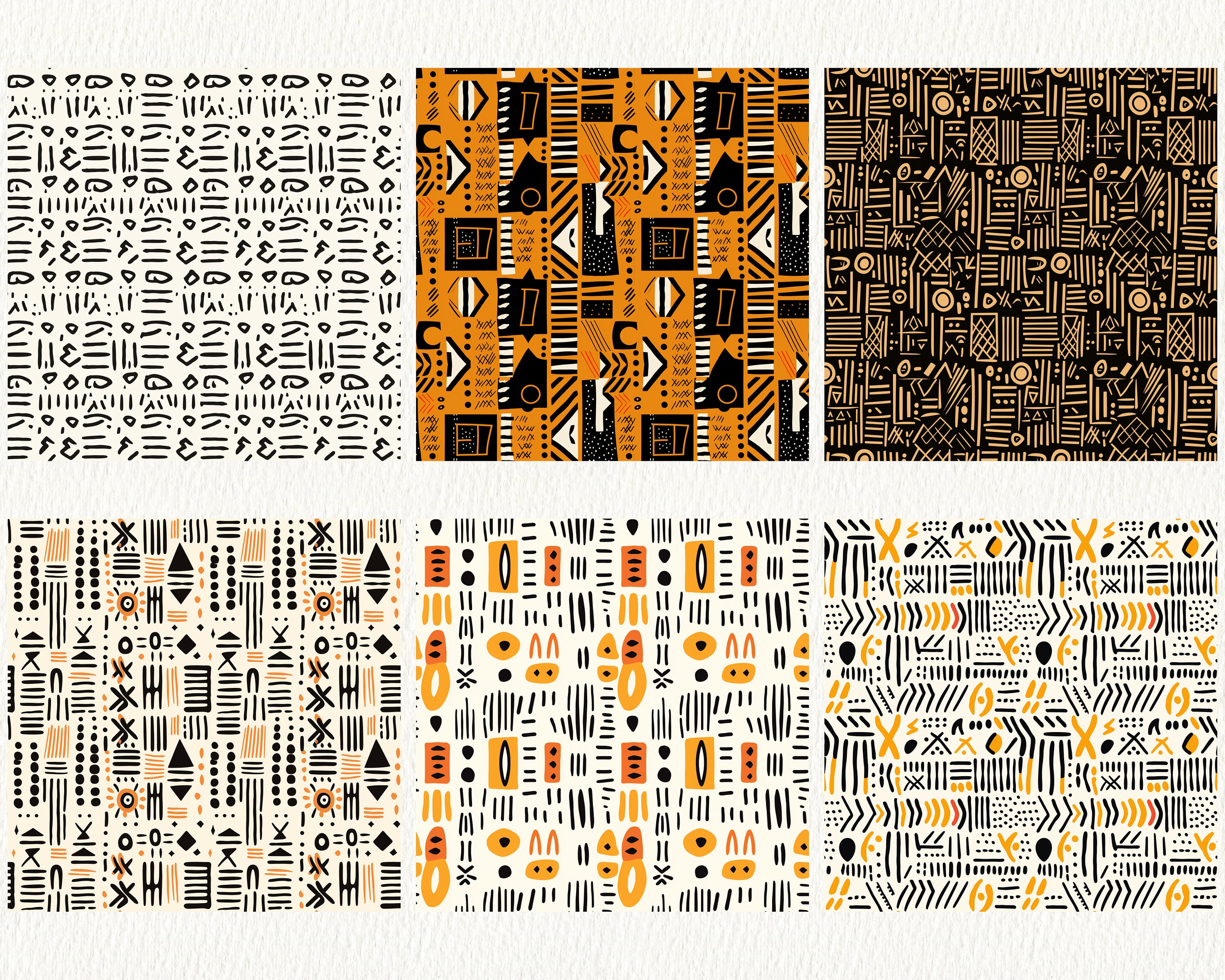 African Mudcloth Pattern Seamless Digital Papers Tile Patterns ...