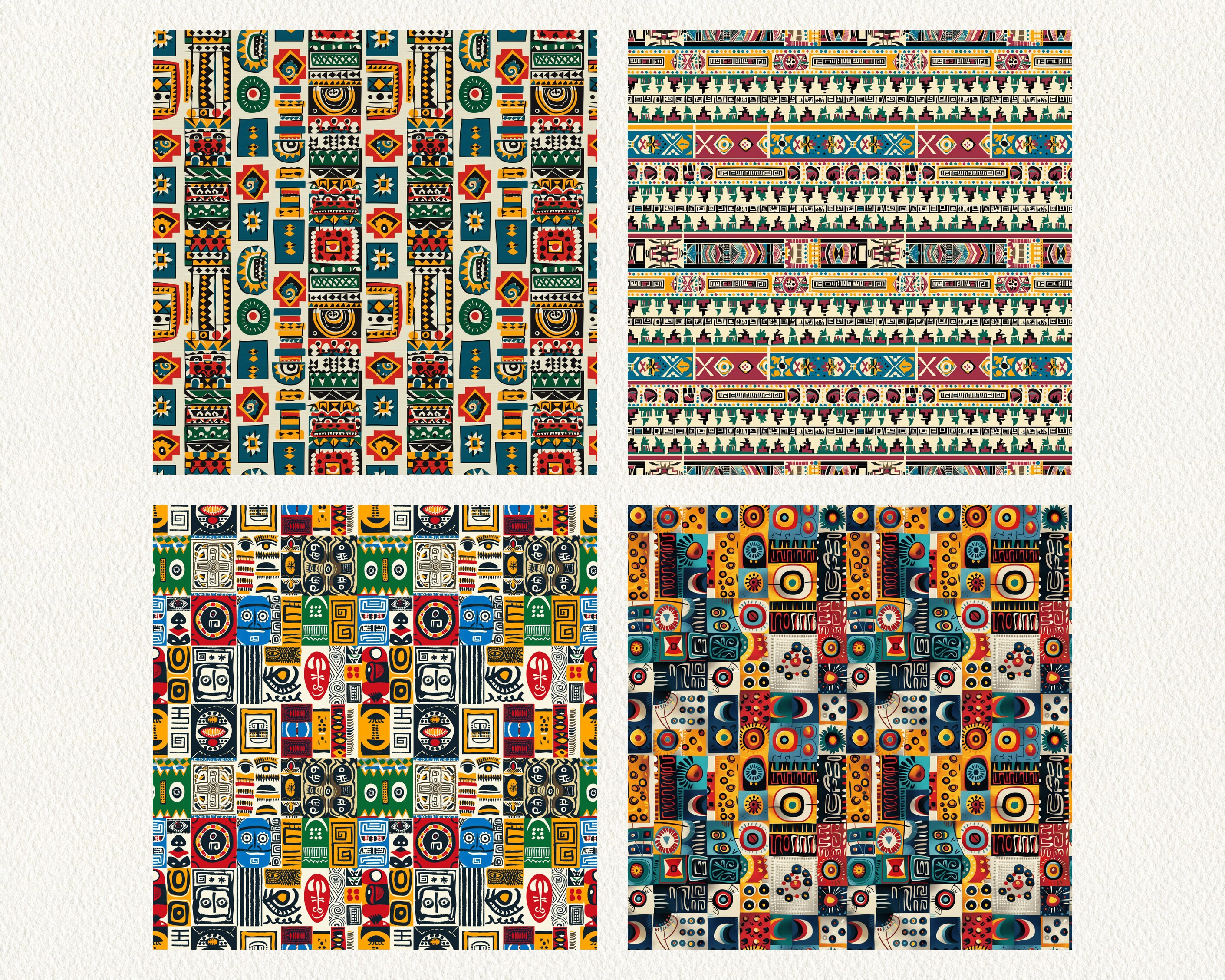Maya Mix Pattern Seamless Digital Papers - Printable Scrapbook Paper ...