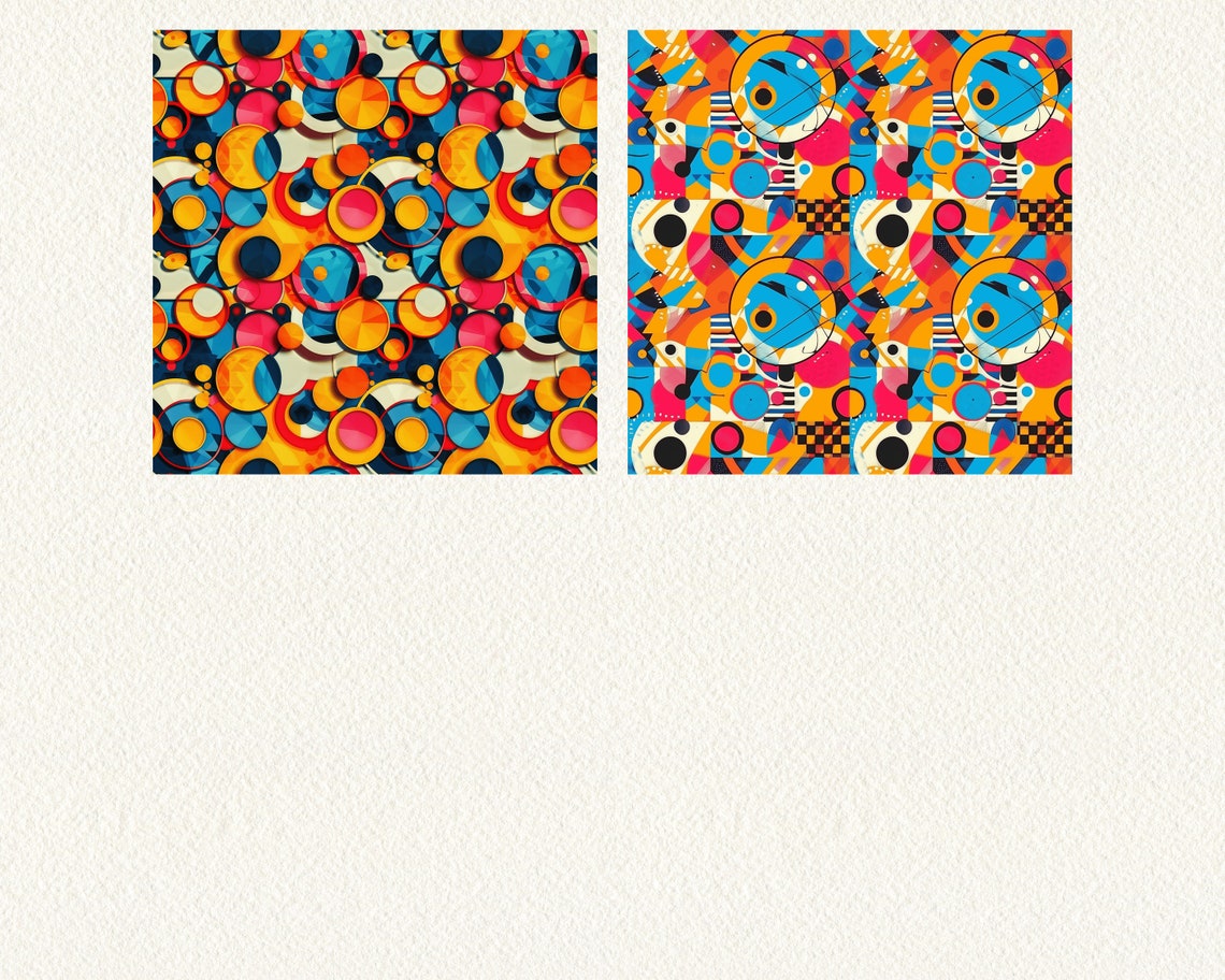 Abstract Pop Art Pattern Seamless Digital Papers - Printable Scrapbook ...