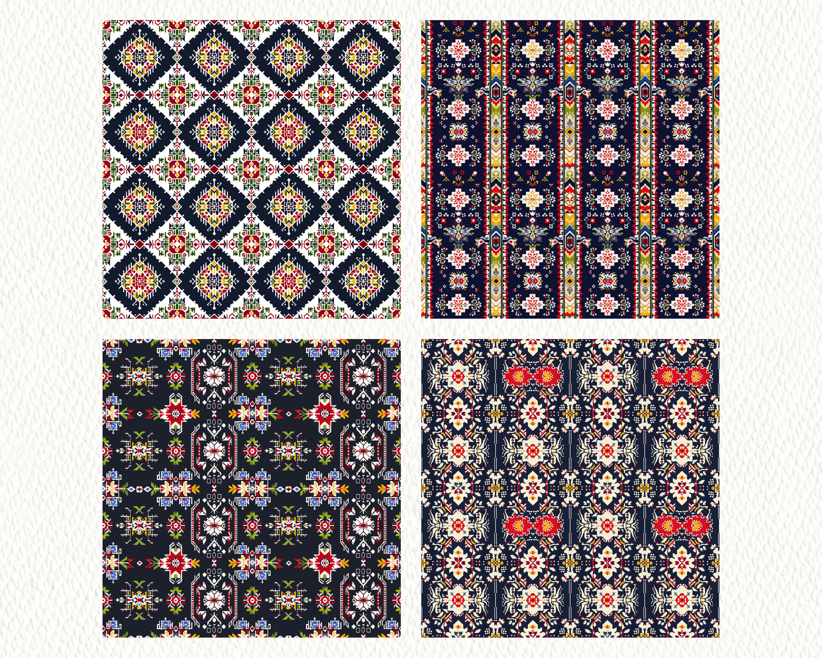 Bulgarian Embroidery Pattern Seamless Digital Papers - Printable ...