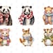 Cute Animals Scarf, Winter, Fall, Autumn, Digital Printable Clip Art ...