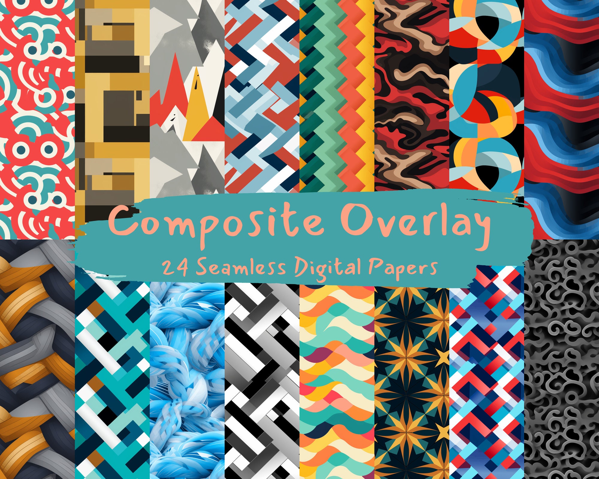 Composite Overlay Pattern Seamless Digital Papers Seamless Tile ...