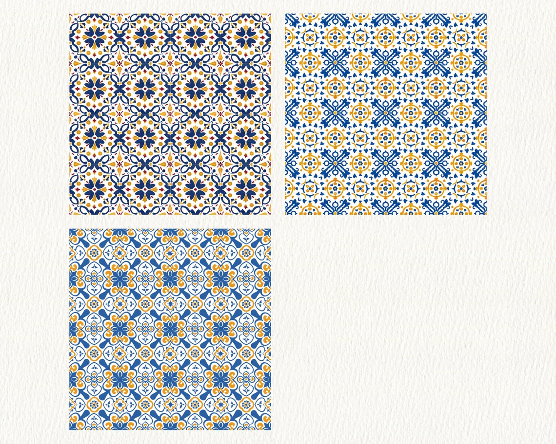 Portuguese Floral Azulejo Pattern Seamless Digital Papers - Printable ...