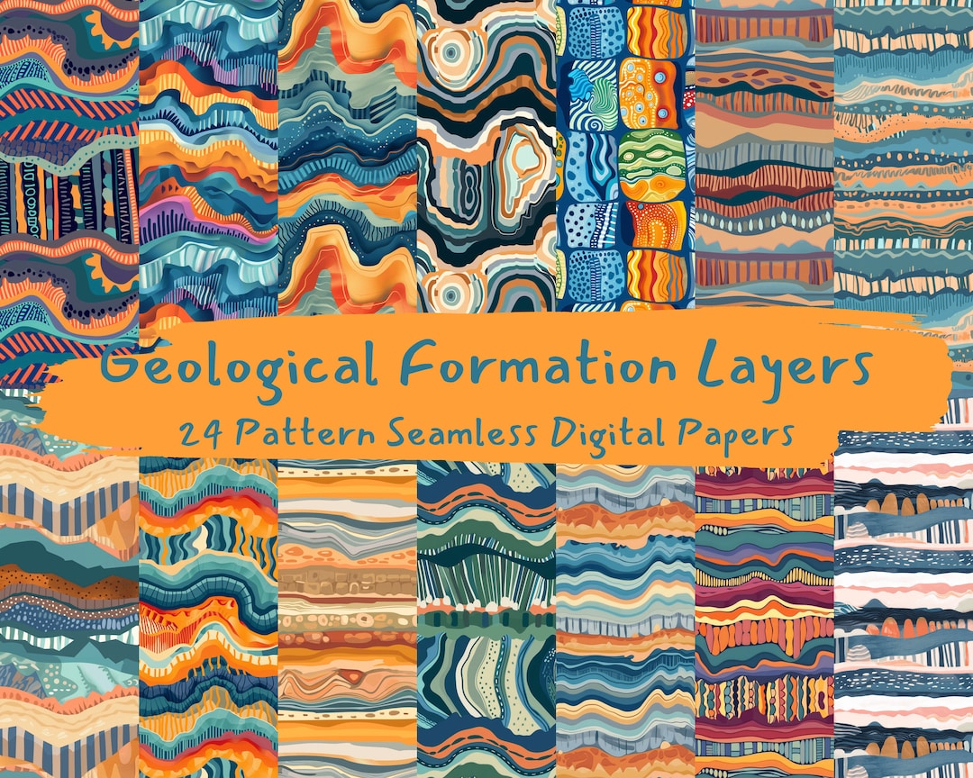 Geological Formation Layers Pattern Seamless Digital Papers - Printable ...