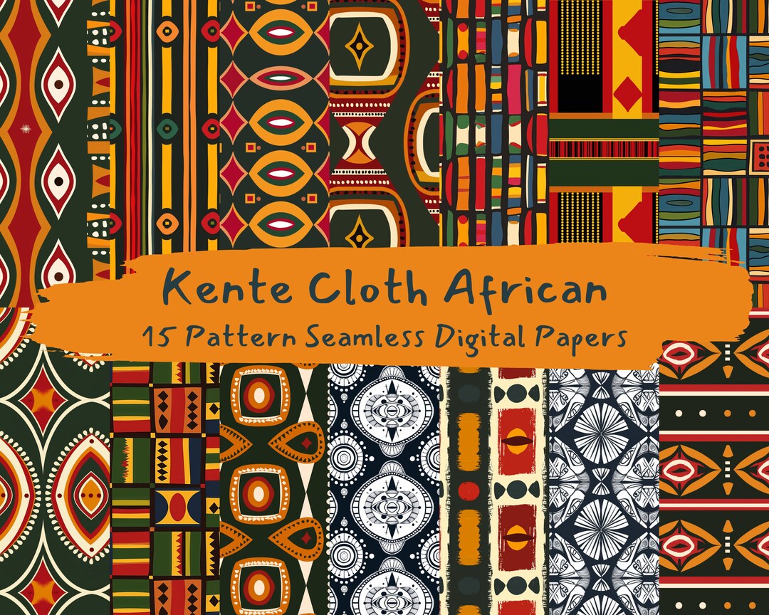 Kente Cloth African Pattern Seamless Digital Papers - Printable ...