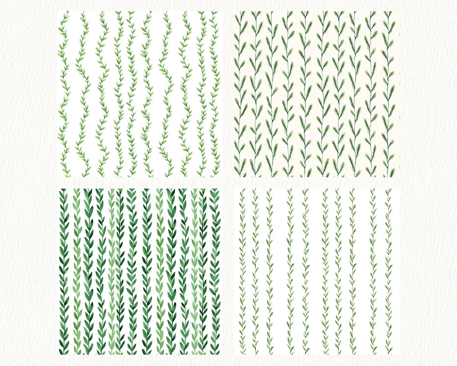 Green Leaf Garden Pattern Seamless Digital Papers - Printable Scrapbook ...