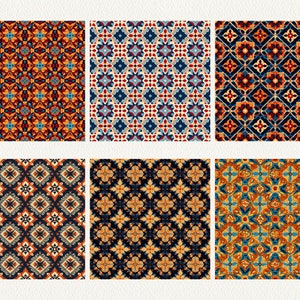 Geometric Persian Pattern Seamless Digital Papers - Tile Patterns ...
