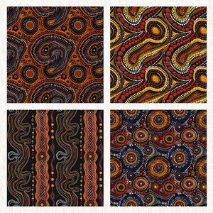 Aboriginal Dot Art Pattern Seamless Digital Papers - Printable ...