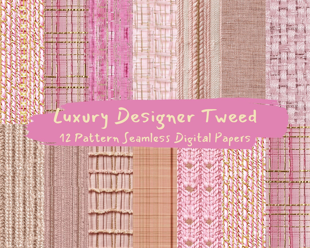 Luxury Designer Tweed Pattern Seamless Digital Papers - Printable ...