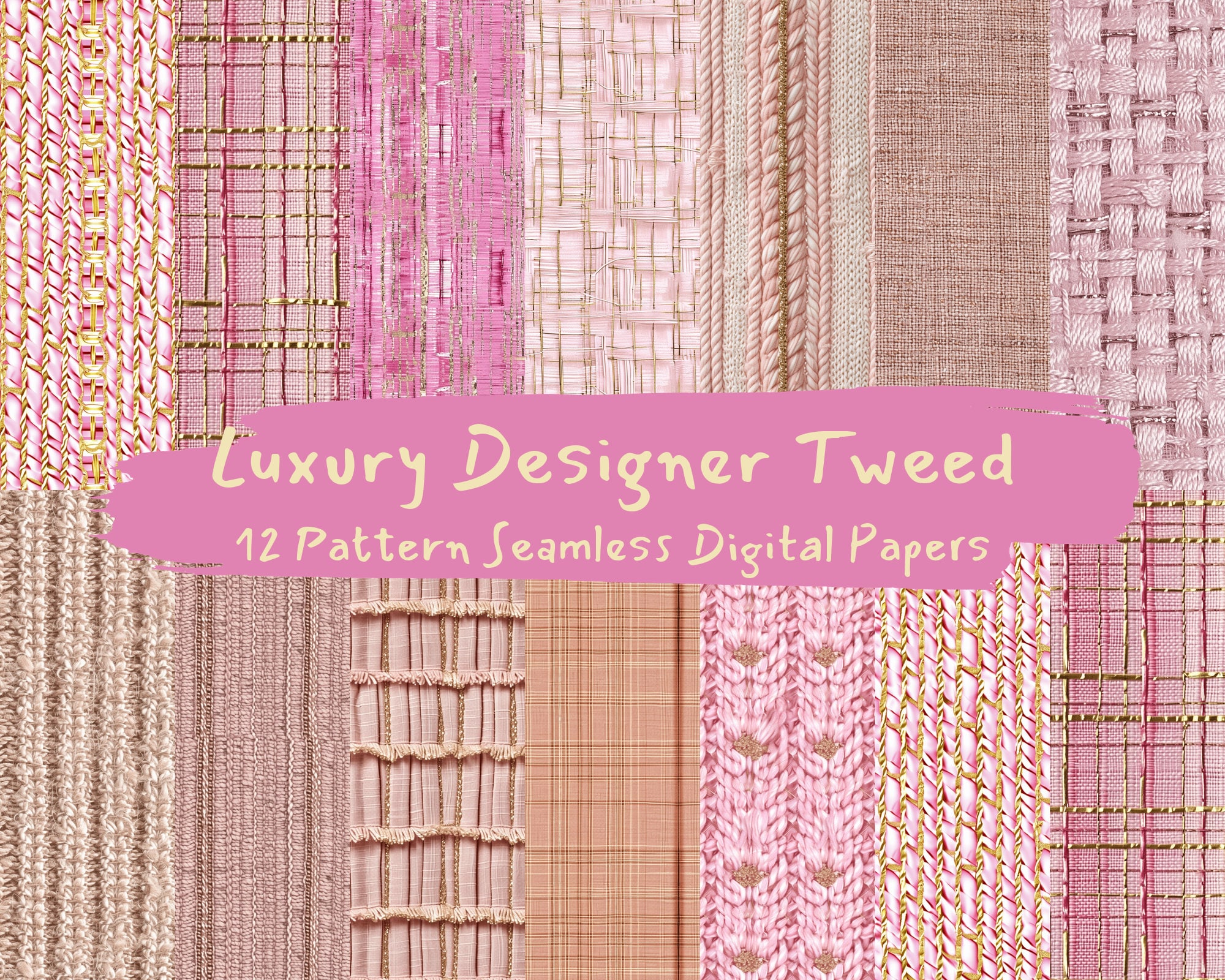 Luxury Designer Tweed Pattern Seamless Digital Papers - Etsy