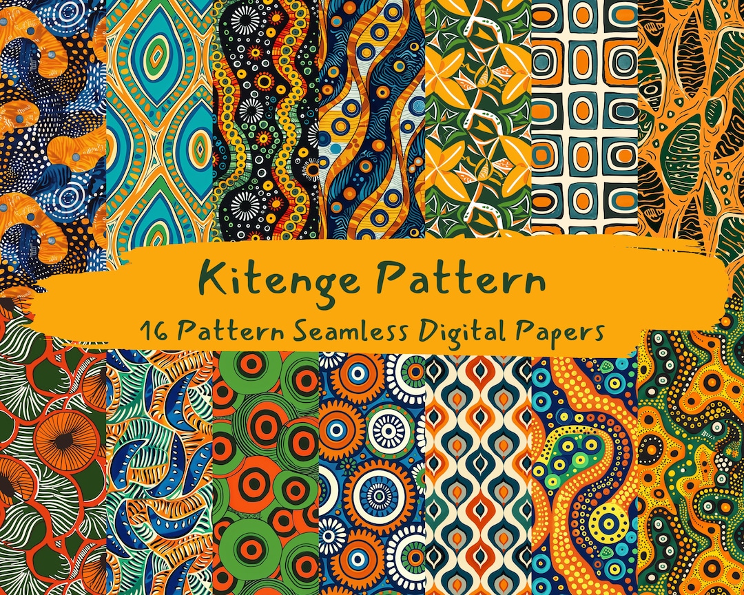 Kitenge Pattern Seamless Digital Papers - Printable Scrapbook Paper ...