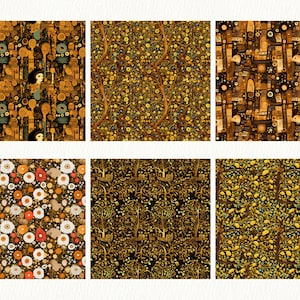 20 Gustav Klimt Seamless Digital Papers - Tile Patterns Printable Paper ...