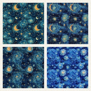 Galaxy Star Pattern Seamless Digital Papers - Printable Scrapbook Paper ...