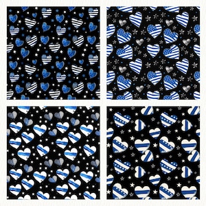 Police Tribute Pattern Seamless Digital Papers - Printable Scrapbook ...