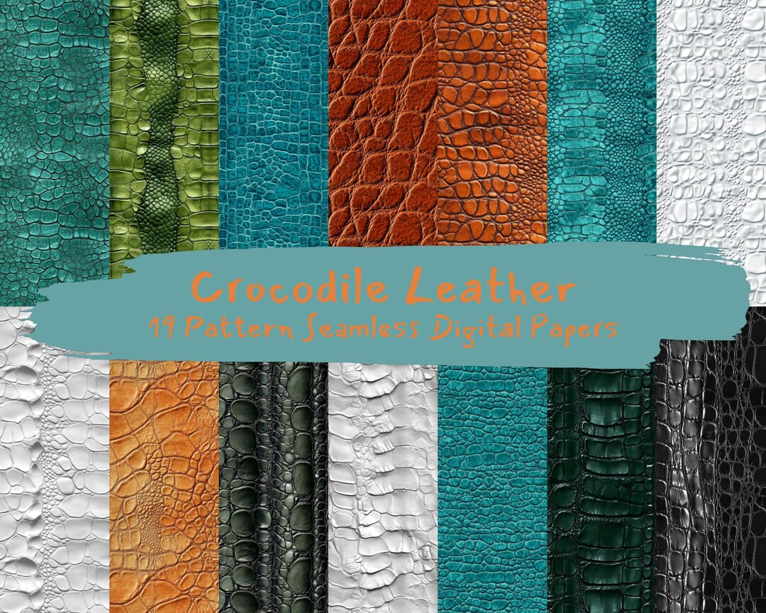 Crocodile Leather Pattern Seamless Digital Papers - Printable Scrapbook ...