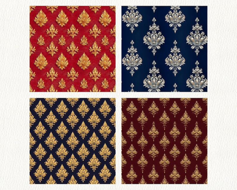 Thai Silk Pattern Seamless Digital Papers - Printable Scrapbook Paper ...