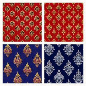 Thai Silk Pattern Seamless Digital Papers - Printable Scrapbook Paper ...