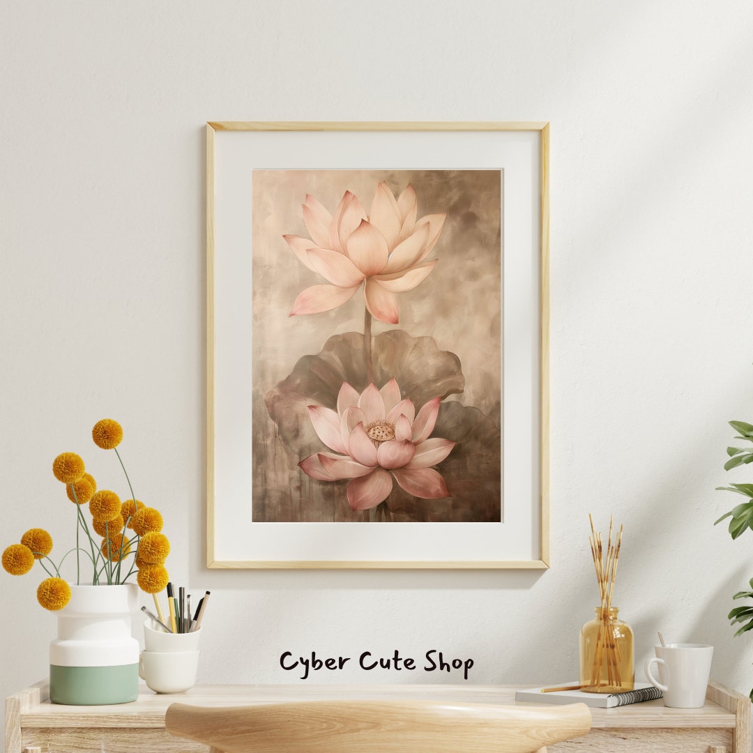 Sublime Tranquility Lotus Blossoms - DIGITAL Art, PRINTABLE Digital ...