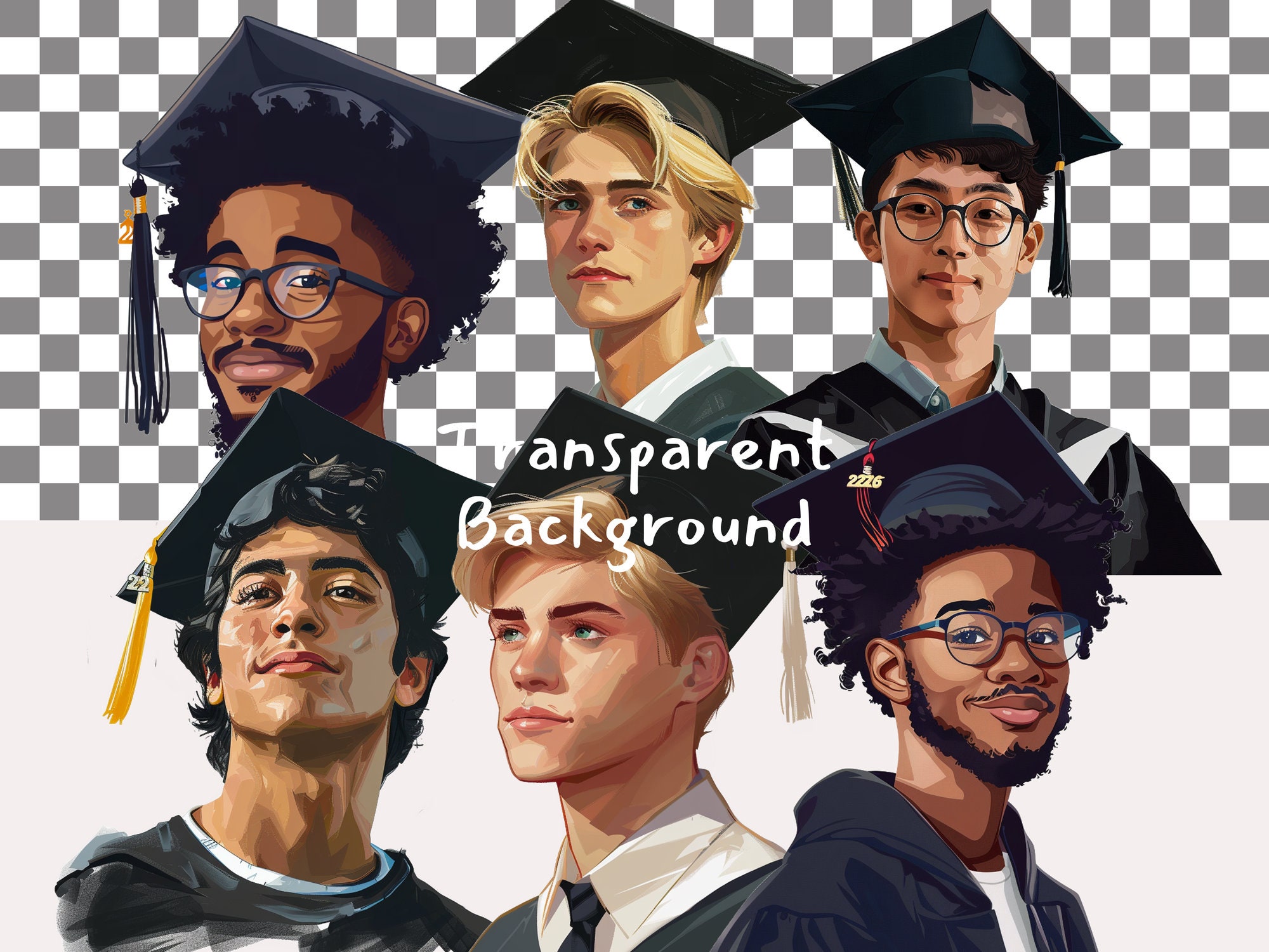 Graduation Boy Digital Printable Clipart Bundle in PNG Format ...