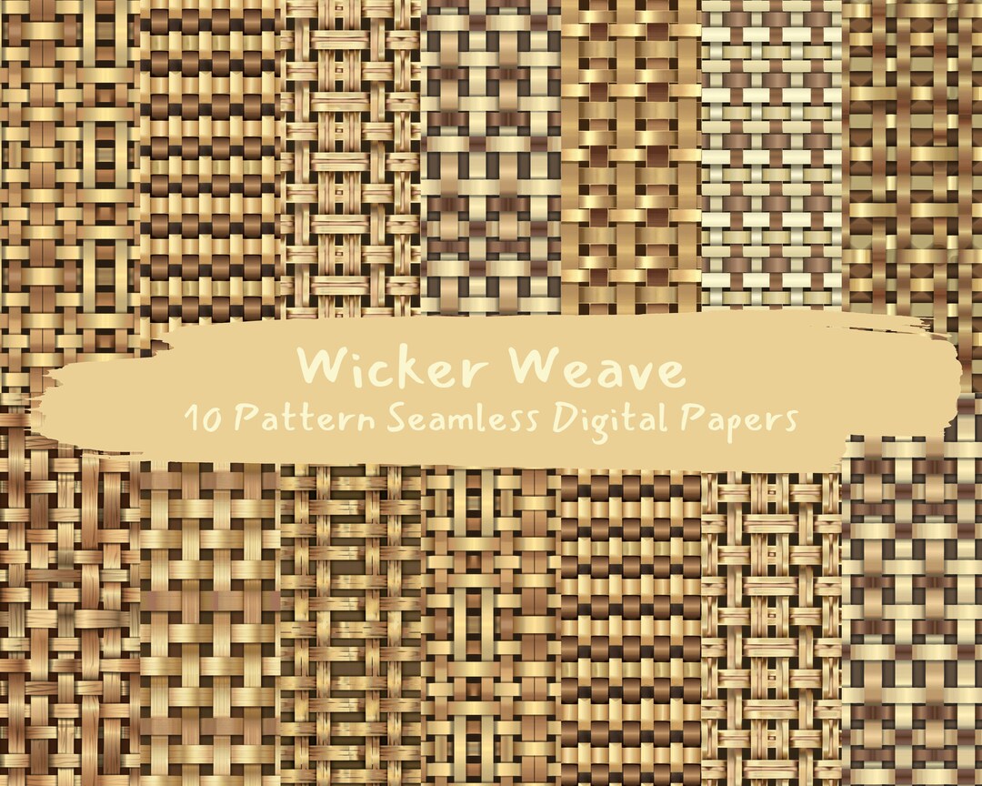 Wicker Weave Pattern Seamless Digital Papers - Printable Scrapbook ...