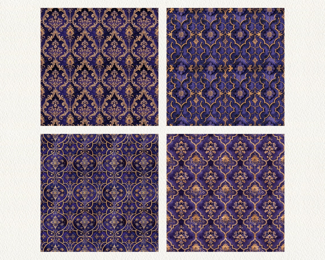 Vintage Royal Arabic Pattern Seamless Digital Papers - Printable ...