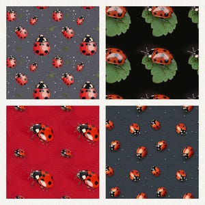 Red Ladybug Pattern Seamless Digital Papers - Printable Scrapbook Paper ...
