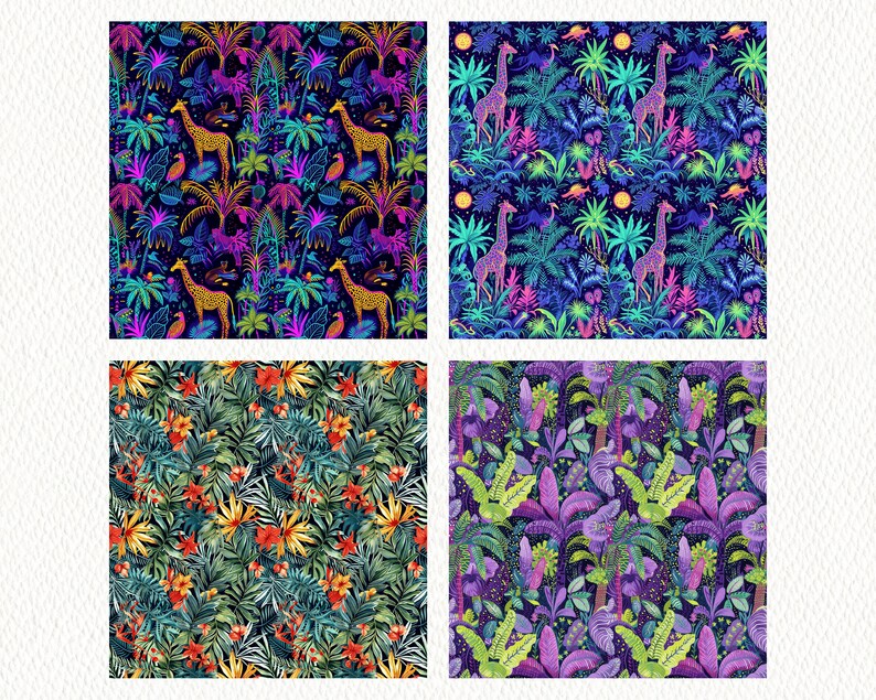 Jungle Fever Pattern Seamless Digital Papers Printable Scrapbook Paper ...