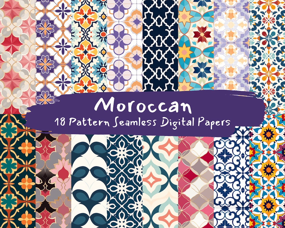 Moroccan Pattern Seamless Digital Papers - Tile Patterns Printable ...