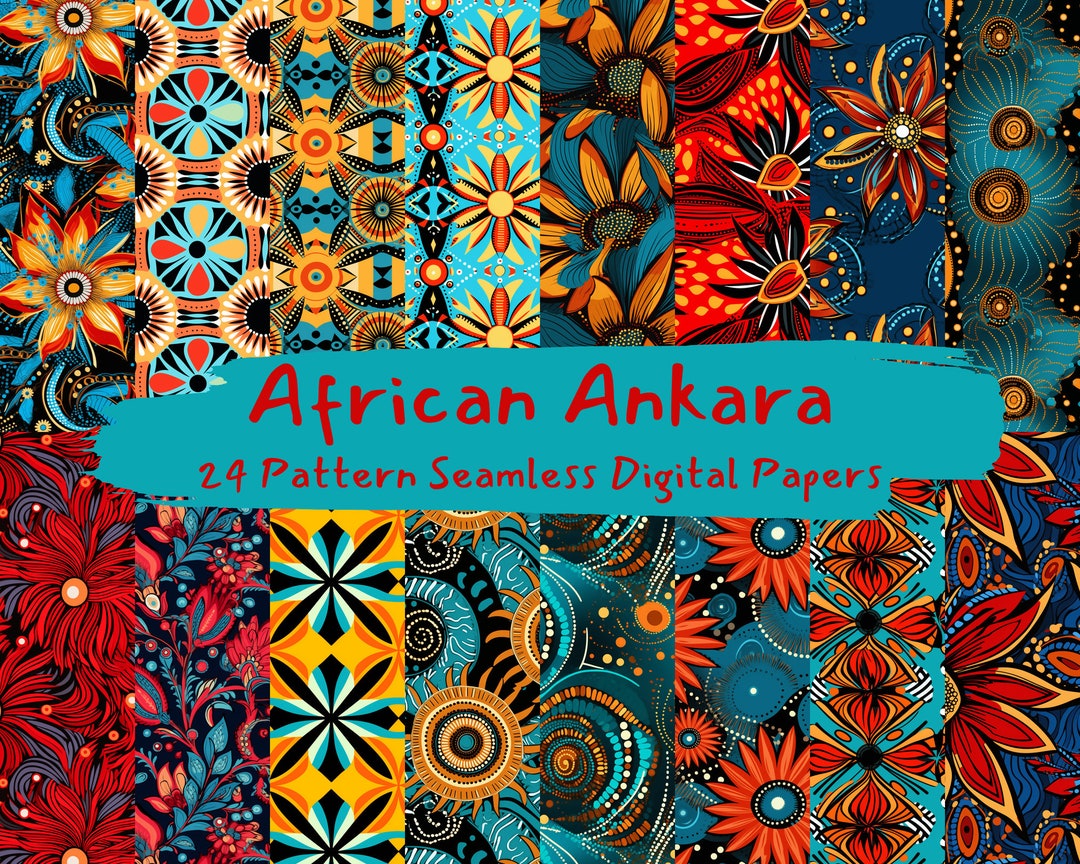 African Ankara Pattern Seamless Digital Papers - Tile Patterns ...