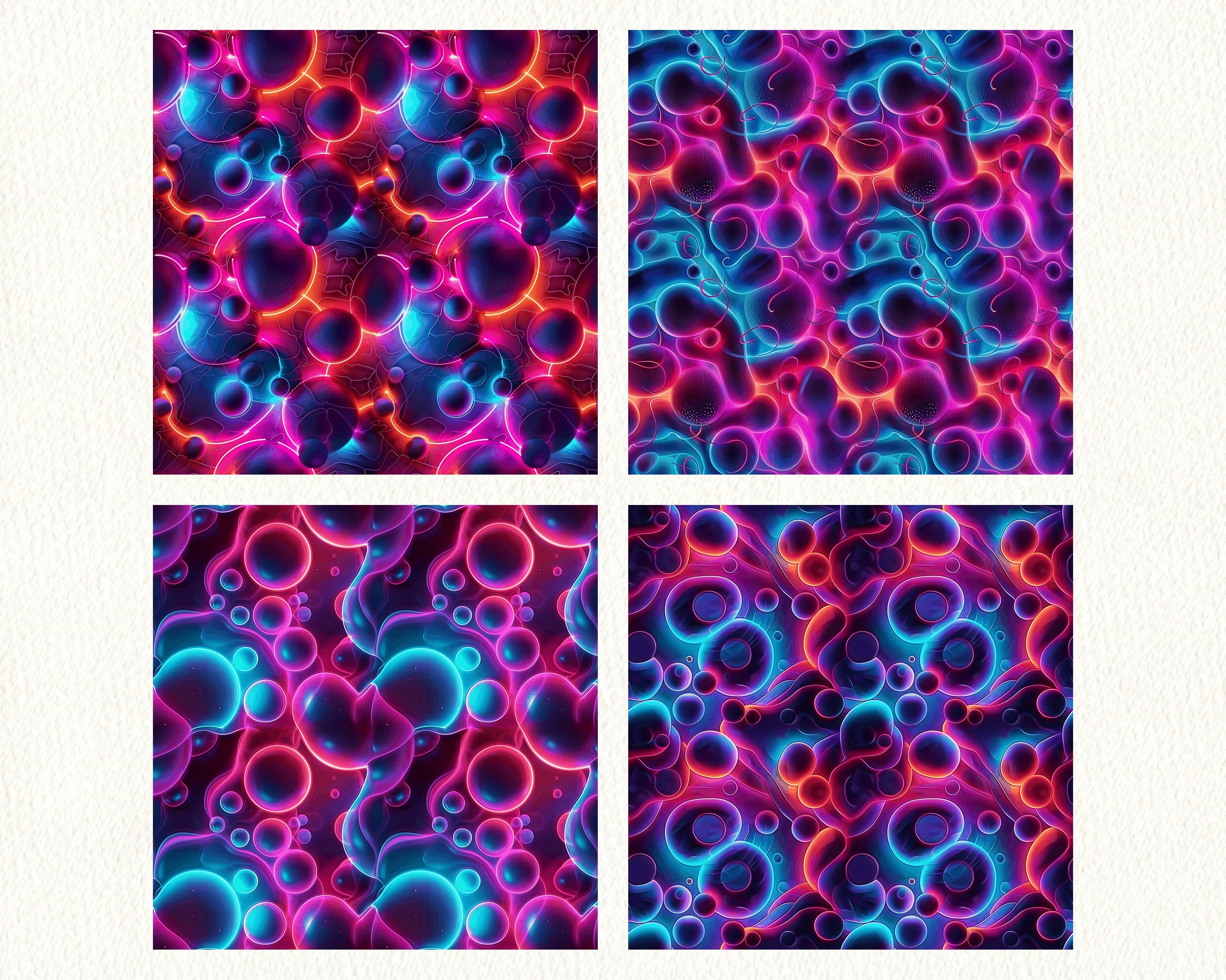 Glow Neon Background Pattern Seamless Digital Papers - Printable ...