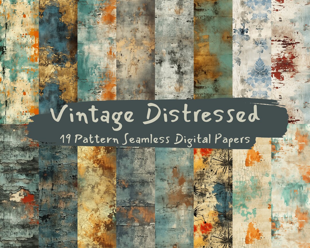 Vintage Distressed Pattern Seamless Digital Papers - Tile Patterns ...