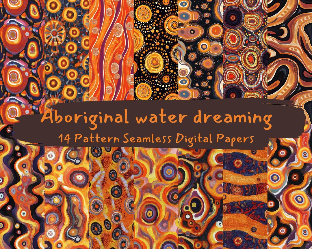 Aboriginal Water Dreaming Pattern Seamless Digital Papers - Printable ...