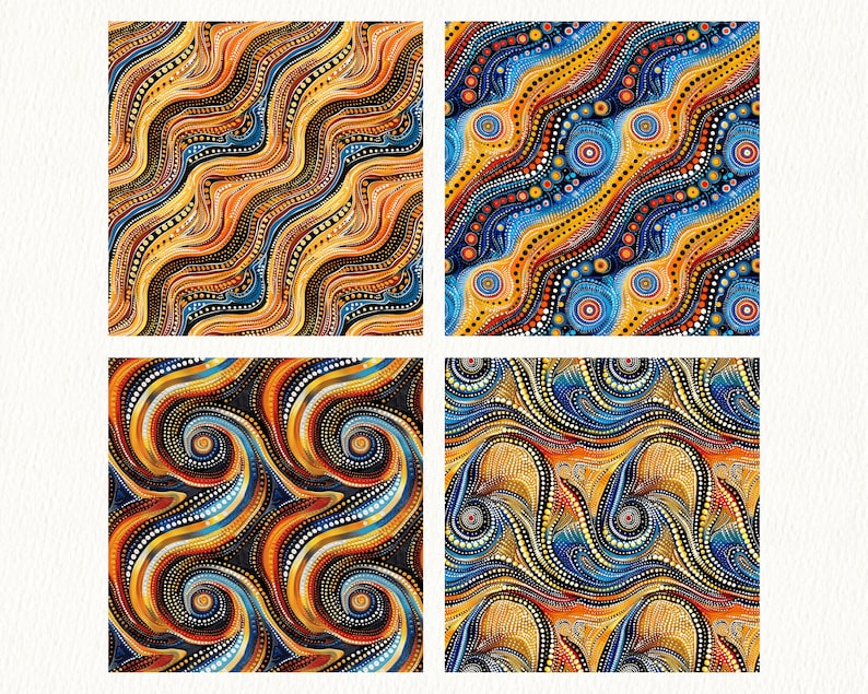 Australian Aboriginal Pattern Seamless Digital Papers - Printable ...