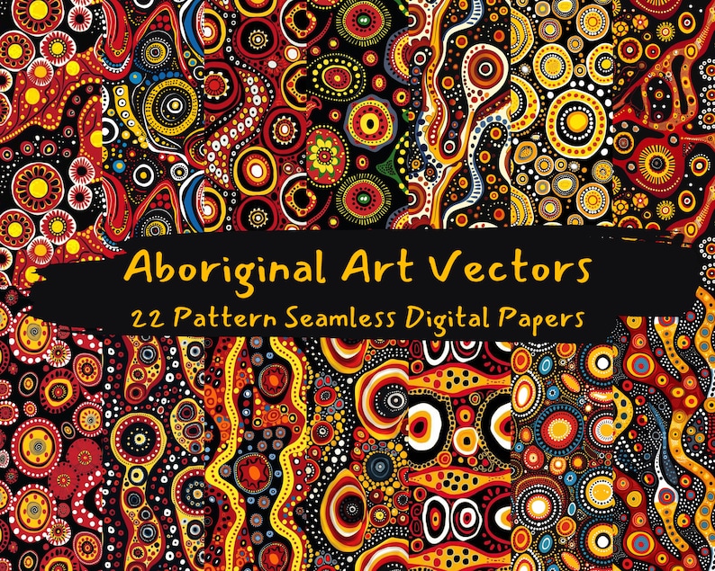 Aboriginal Art Vectors Pattern Seamless Digital Papers Printable ...