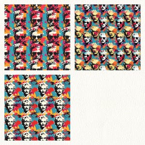 Andy Warhol Pattern Seamless Digital Papers - Printable Scrapbook Paper ...