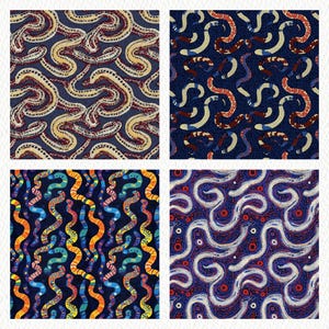 Snake Abstract Art Pattern Seamless Digital Papers - Printable ...