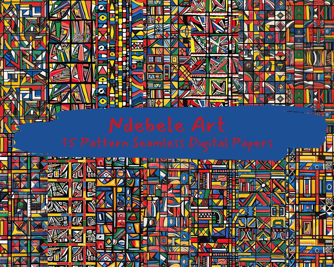 Ndebele Art Pattern Seamless Digital Papers - Printable Scrapbook Paper ...