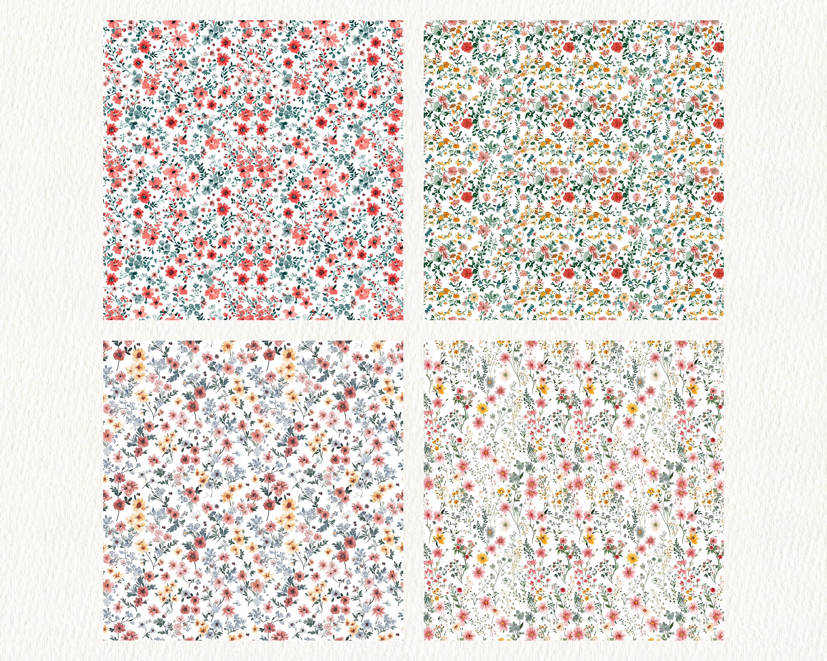 Little Dainty Flower Pattern Seamless Digital Papers - Tile Patterns ...