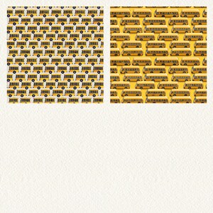 School Bus Pattern Seamless Digital Papers - Printable Scrapbook Paper ...