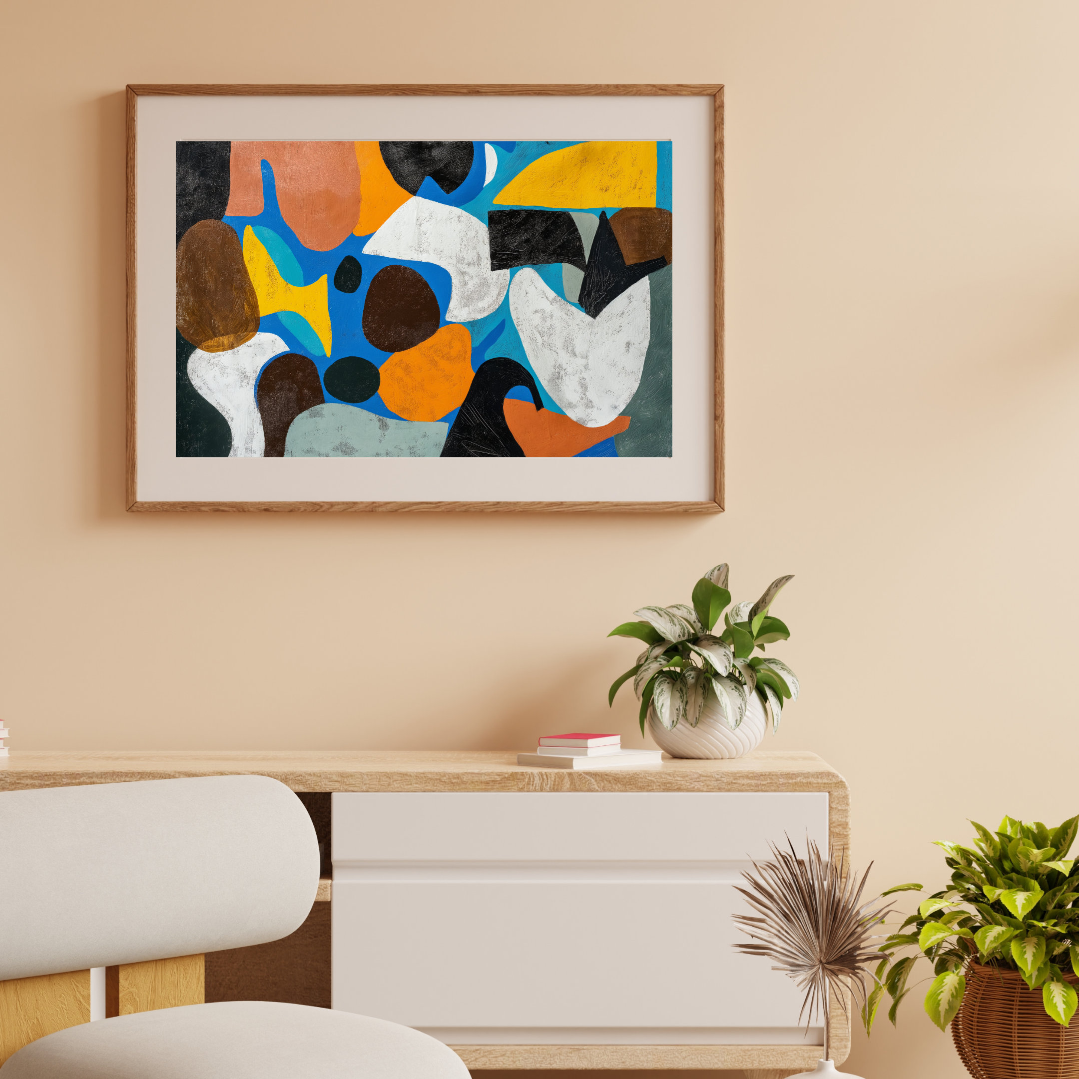Modern Abstract Art Print, Bold Color Blocks, Digital Download ...
