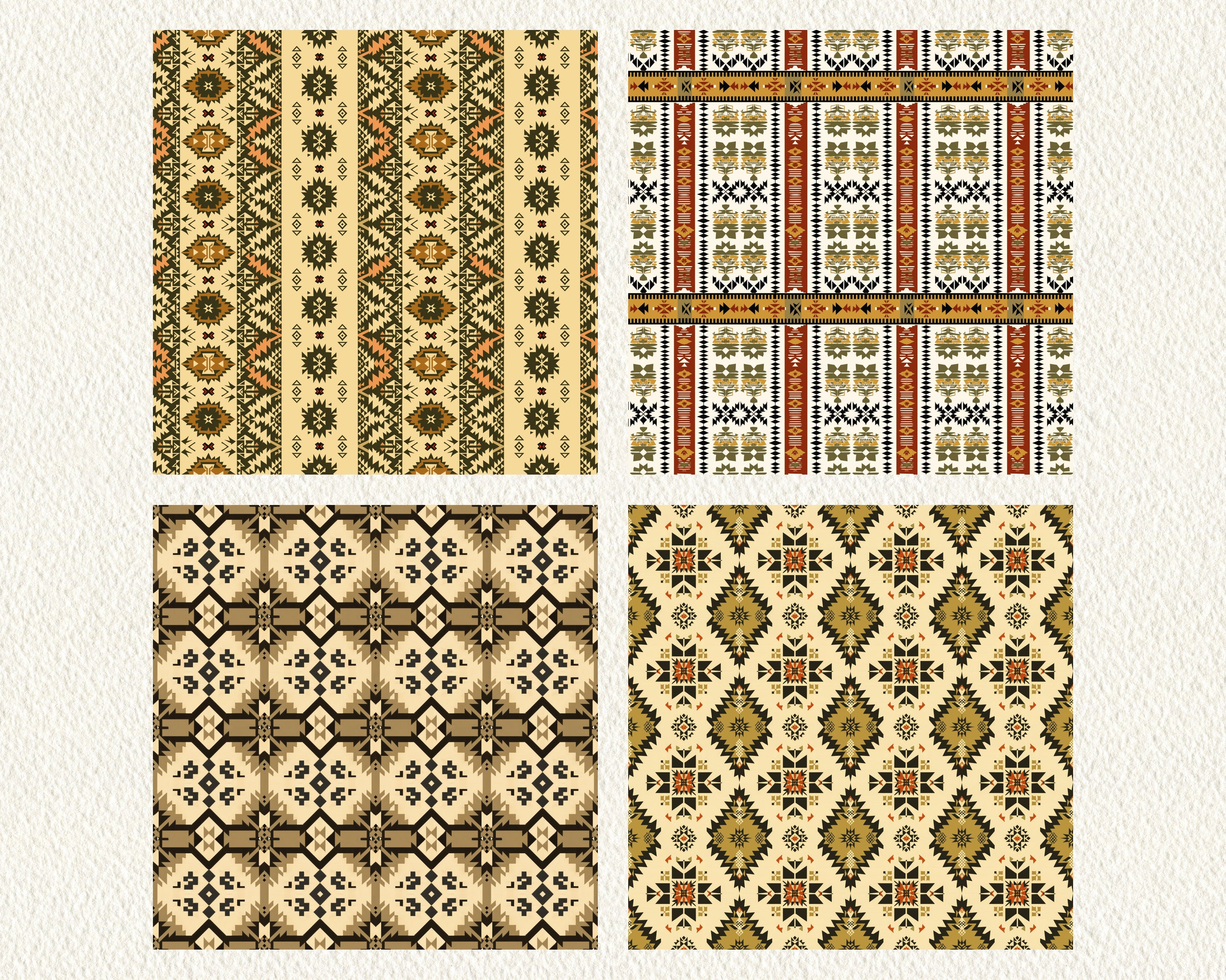 Traditional Native American Pattern Seamless Digital Papers Printable ...