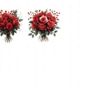 Red Rose Bouquet Printable Clipart, Png Format, Transparent Background ...