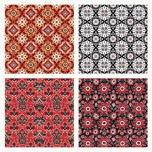 Indian Henna Blossoms Pattern Seamless Digital Papers - Printable ...