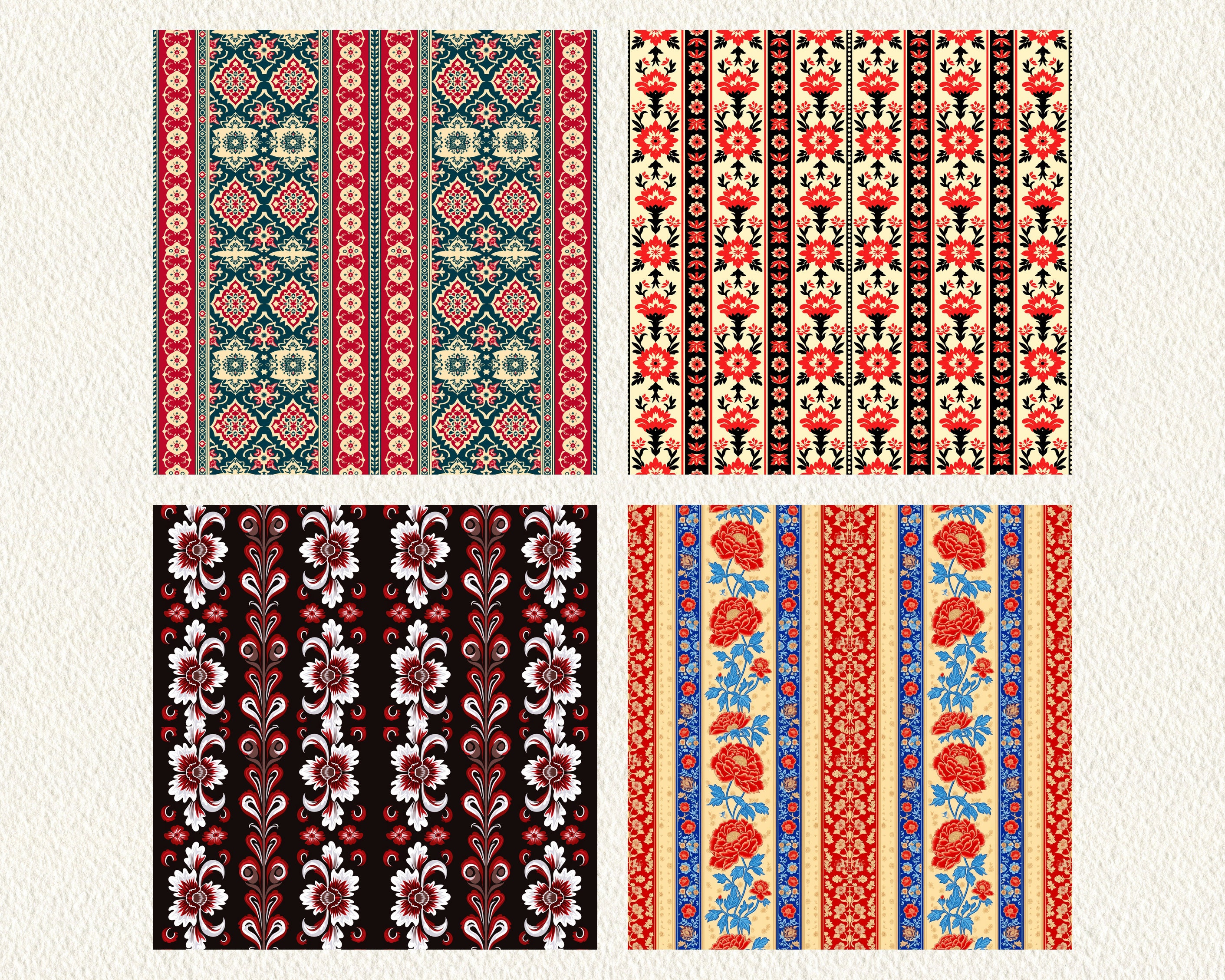 Kazahstan Band Pattern Seamless Digital Papers - Printable Scrapbook ...