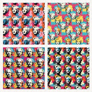 Andy Warhol Pattern Seamless Digital Papers - Printable Scrapbook Paper ...